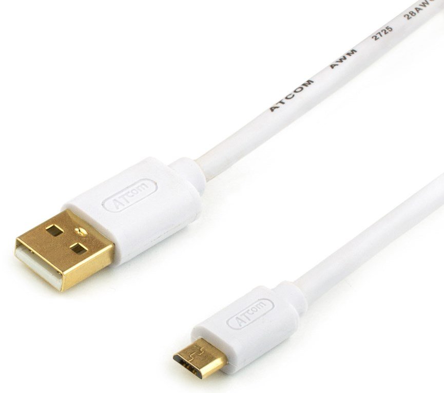 Кабель Usb2 0 Am Micro Usb Atcom 1 8 м White 16122 купить Elmir