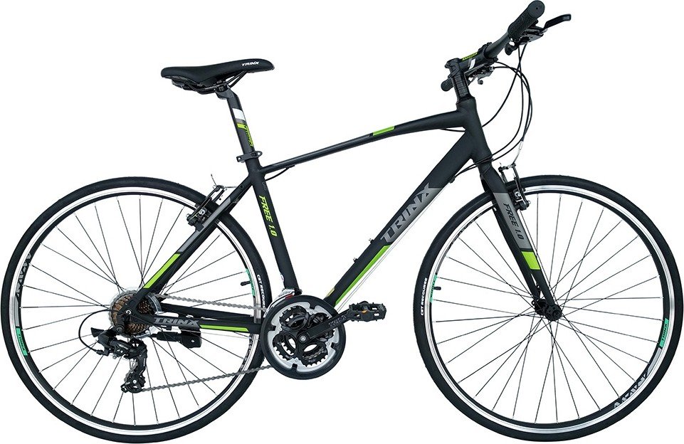 Велосипед Trinx Free 1.0 Matt Black/Grey/Green 700Cх470 (FREE1.0MBGG ...