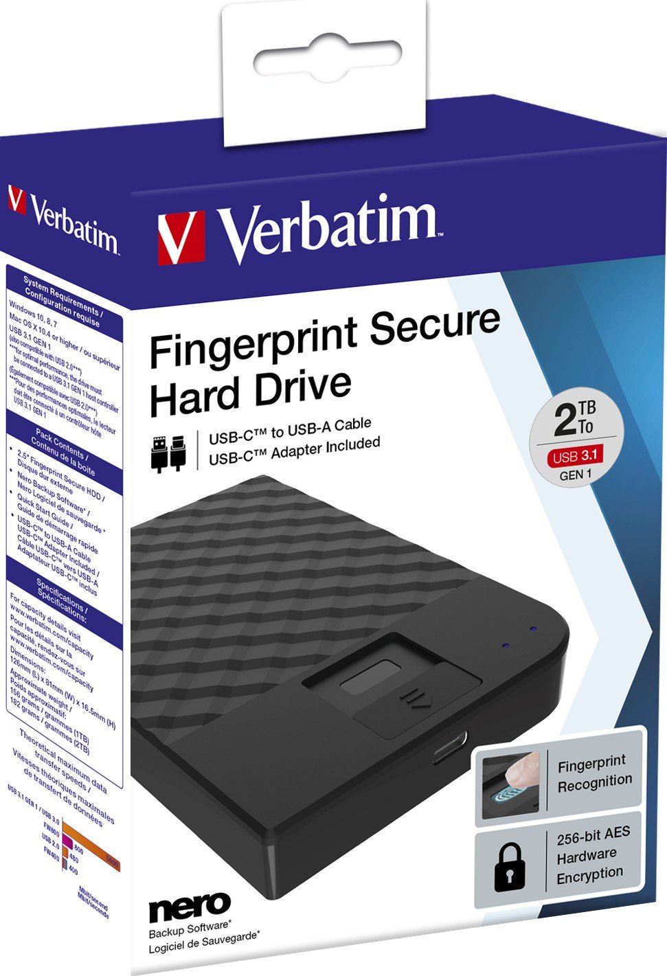 Жесткий диск USB 2TB Verbatim Fingerprint Secure (53651) купить | Elmir ...
