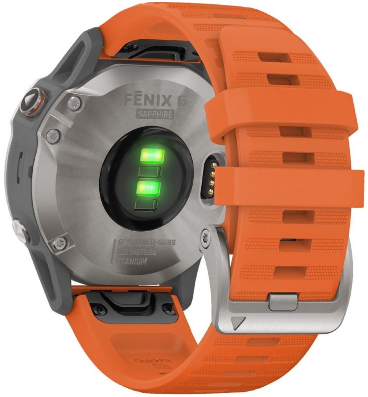 Смарт-часы Garmin Fenix 6 Sapphire Titanium with Ember Orange Band (010-02158-14/13) купить ...