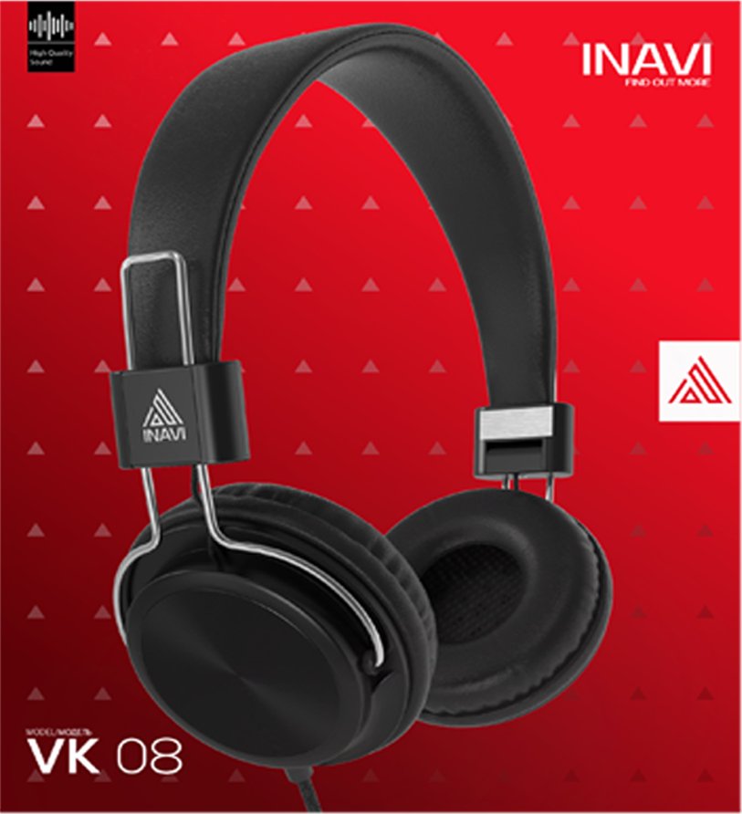 Наушники INAVI VK-08 Black купить | ELMIR - цена, отзывы, характеристики