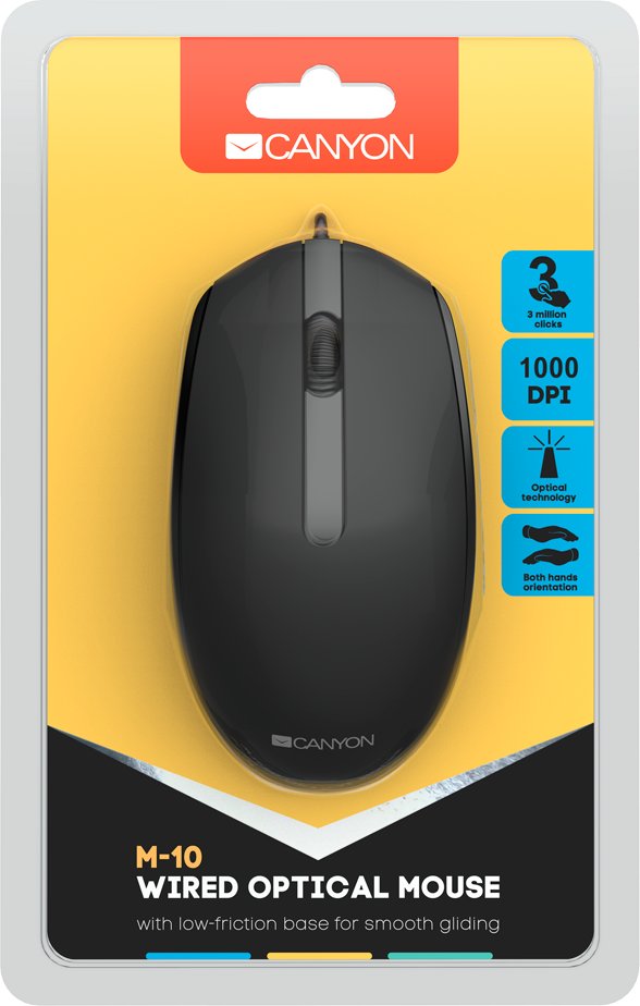 Мышь Canyon CNE-CMS10B Black купить | ELMIR - цена, отзывы, характеристики