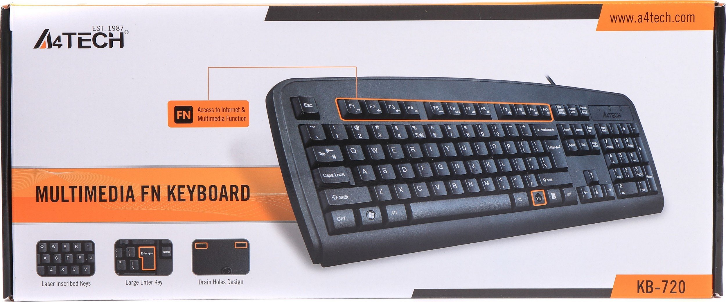 Клавиатура A4Tech KB-720 Black USB купить | Elmir - цена, отзывы, характеристики