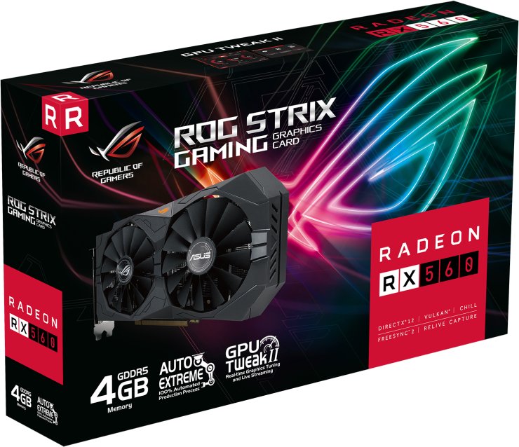 Видеокарта Asus PCI-E Radeon RX 560 4GB DDR5 (ROG-STRIX-RX560-4G-V2 ...