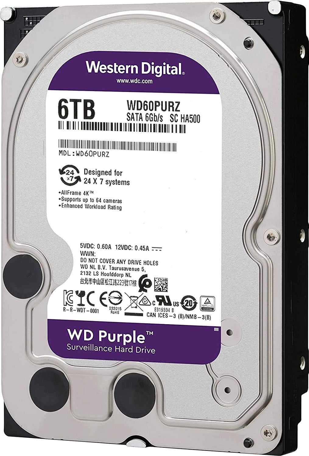 Жесткий диск 3.5" SATA 6TB WD Purple (WD64PURZ) купить | Elmir - цена ...
