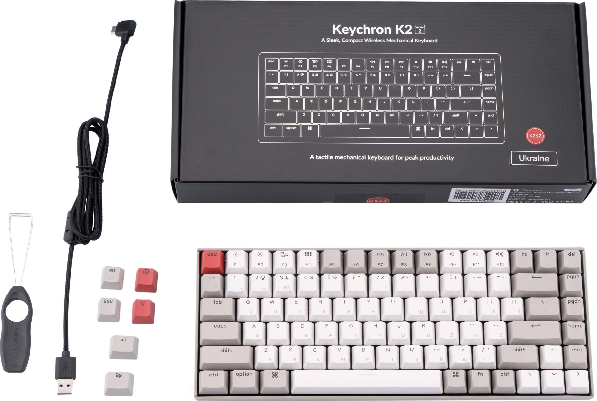 Клавиатура Keychron K2 Gateron G PRO Blue WL UA Retro (K2K2_KEYCHRON ...