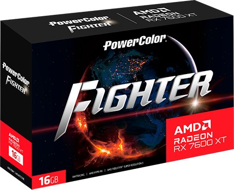 Видеокарта PowerColor PCI-E Radeon RX 7600 XT 16GB DDR6 Fighter (RX ...