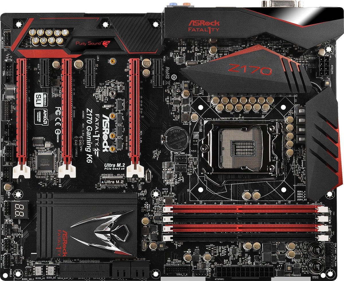 Материнская плата ASRock Fatal1ty Z170 Gaming K6 s-1151 Z170 купить ...