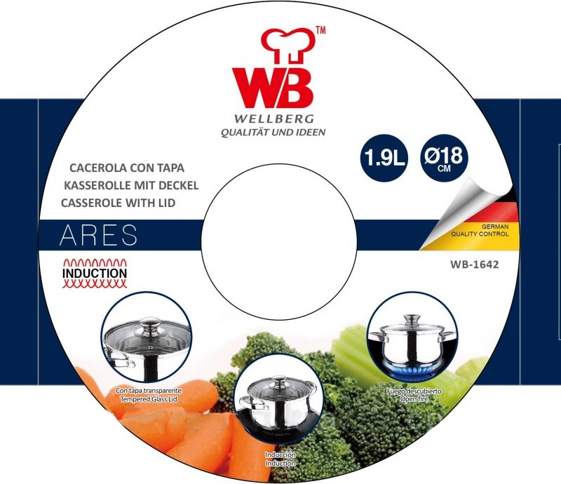 Кастрюля WellBerg WB-1642 купить | ELMIR - цена, отзывы, характеристики