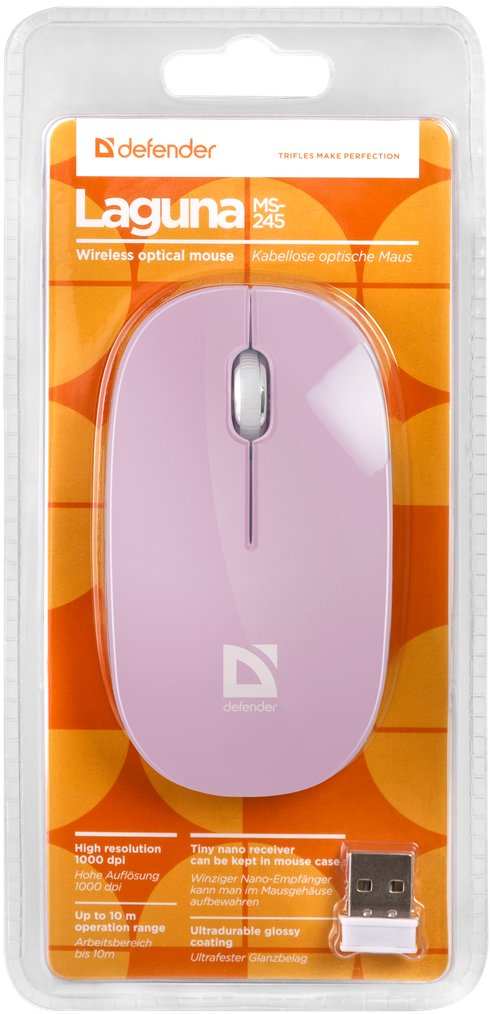 Мышь Defender Laguna MS-245 Wireless Pink (52248) купить | ELMIR - цена ...
