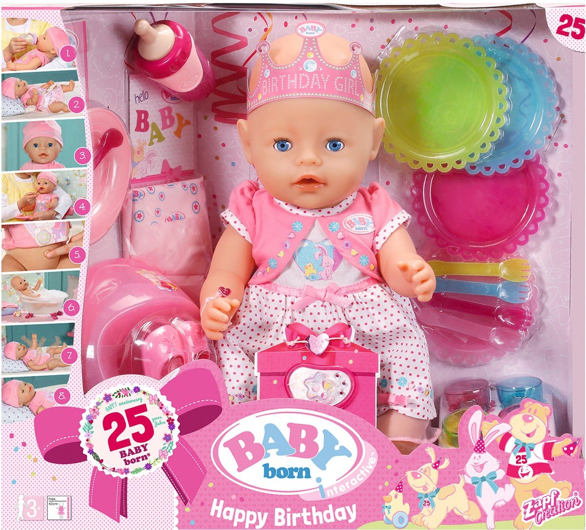 Кукла с аксессуарами Zapf Baby Born С Днем Рождения 43 см (822036 ...