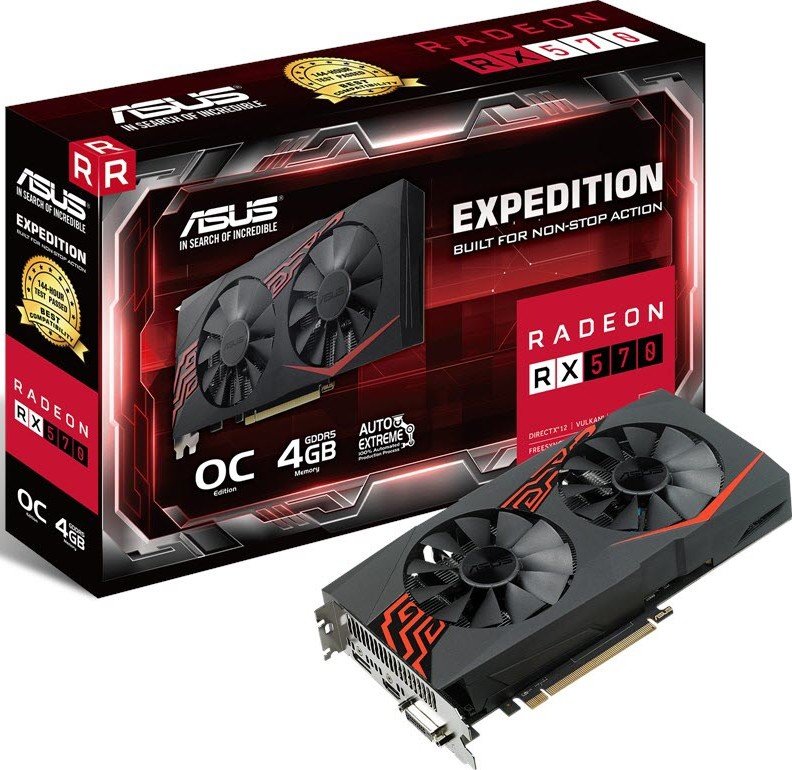 Видеокарта Asus PCI-E Radeon RX 570 4GB DDR5 (EX-RX570-O4G) - купить в ...