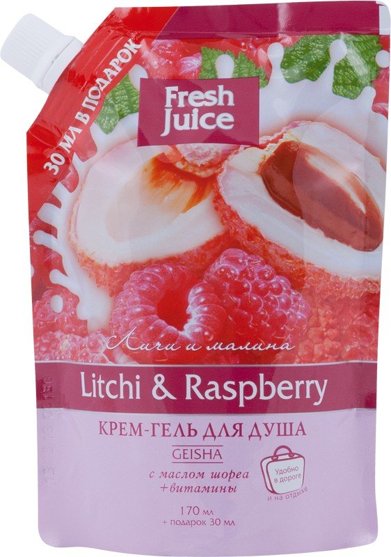 Гель-крем для душа Fresh Juice Litchi & Raspberry 200 мл (4823015915727 ...