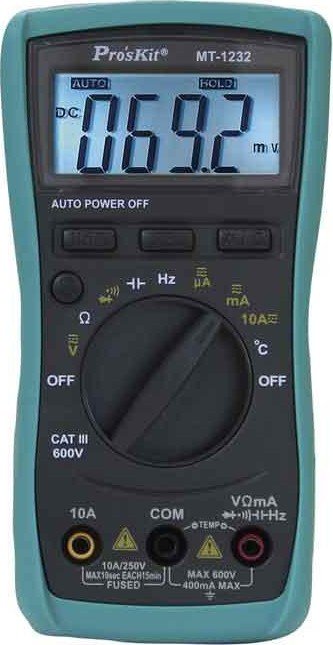 Мультиметр Pro'sKit MT-1232 купить | ELMIR - цена, отзывы, характеристики
