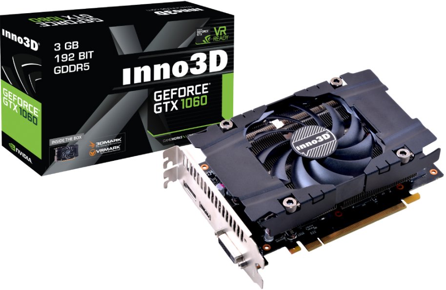 Видеокарта Inno3D PCI-E GeForce GTX1060 3GB DDR5 Compact (N1060-4DDN ...
