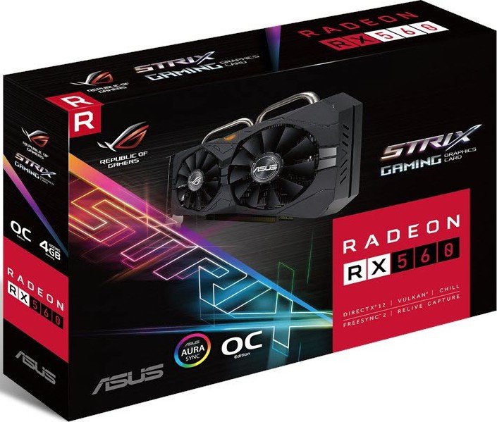 Видеокарта Asus PCI-E Radeon RX 560 4GB DDR5 (ROG-STRIX-RX560-O4G ...